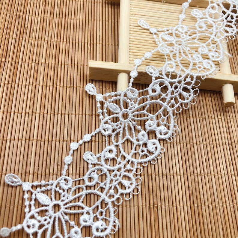 Gothic Hearts Art Deco Fine Embroidered LACE TRIM Sewing Ribbon Craft ...