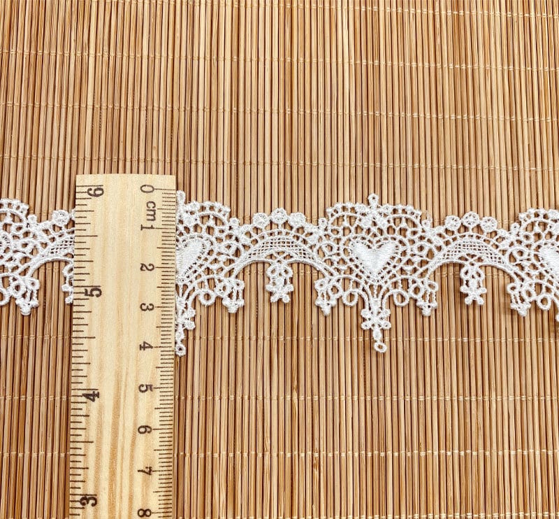 Gothic Hearts Art Deco Fine Embroidered LACE TRIM Sewing Ribbon Craft ...