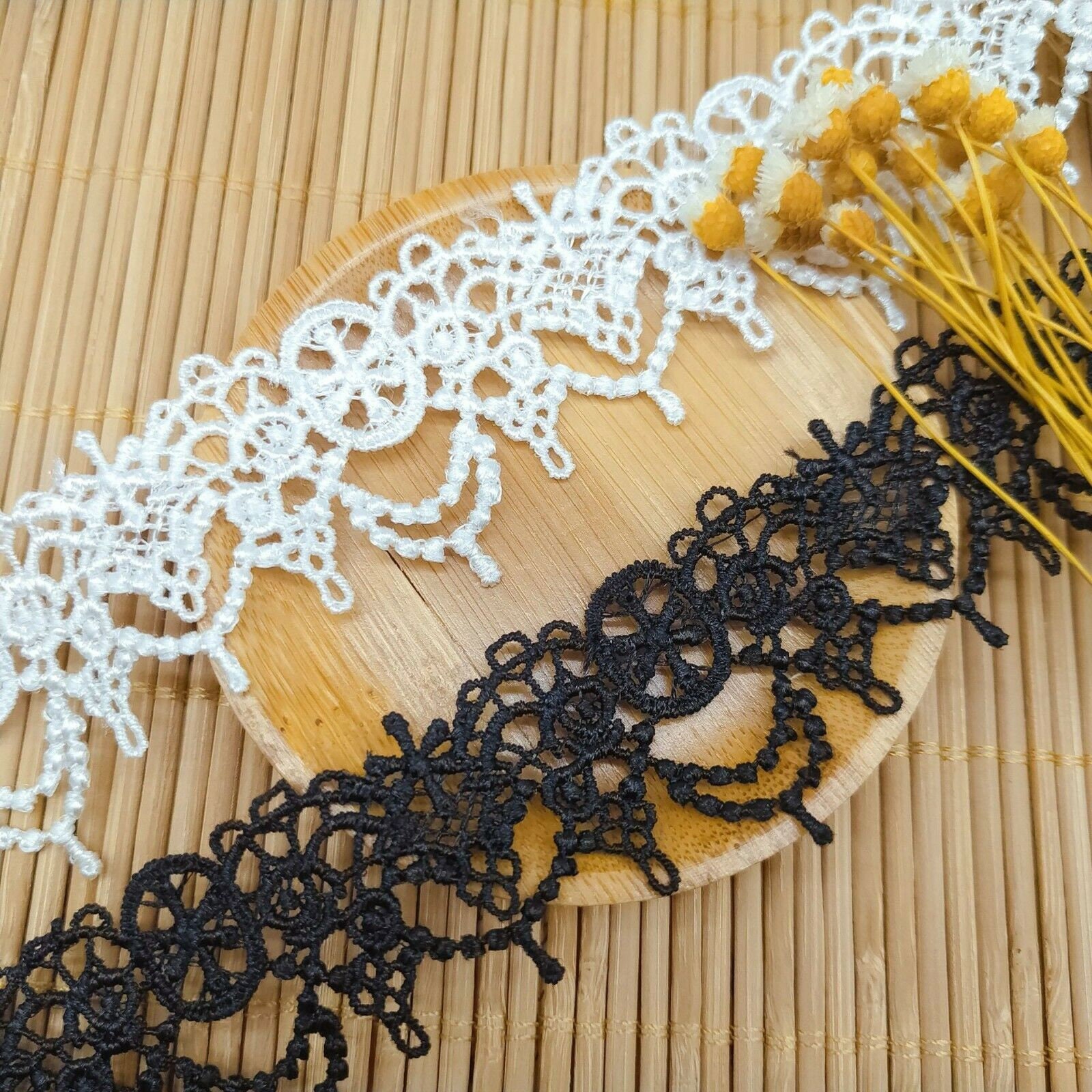 Gothic Fine Embroidered LACE TRIM Sewing Ribbon Craft Bridal Dress C1 ...