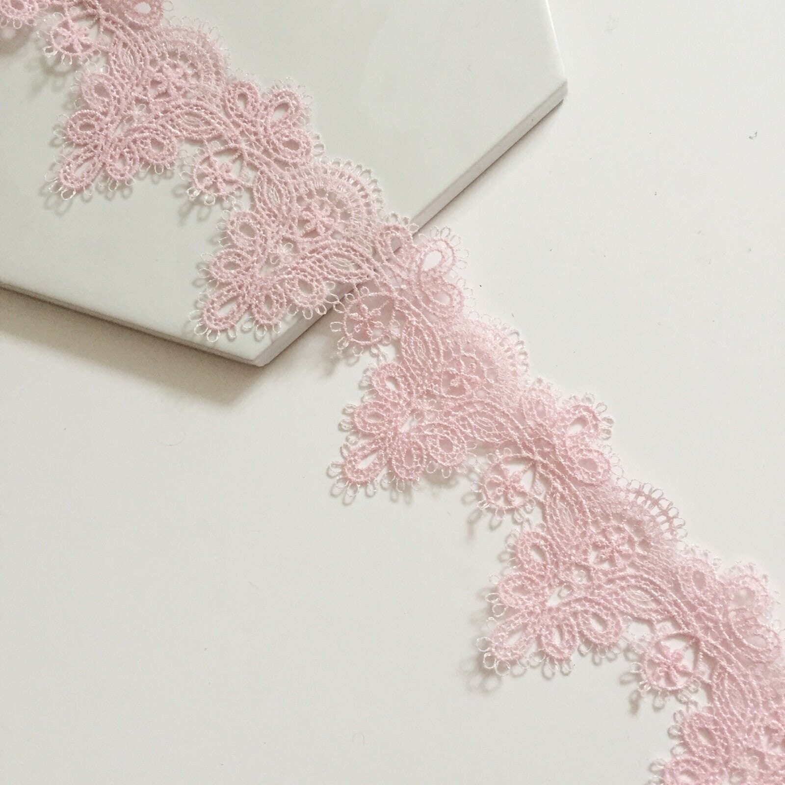 Scallop Border Fine Embroidered LACE TRIM Sewing Ribbon Craft Bridal ...