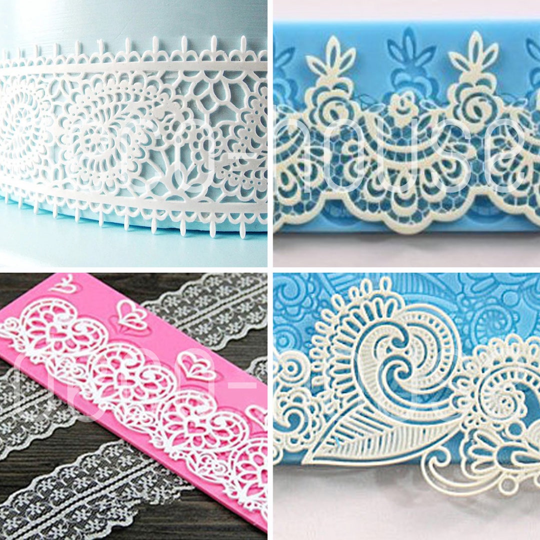 Flower Lace Silicone Fondant Icing Mould Wedding Cake Mold Decoration ...