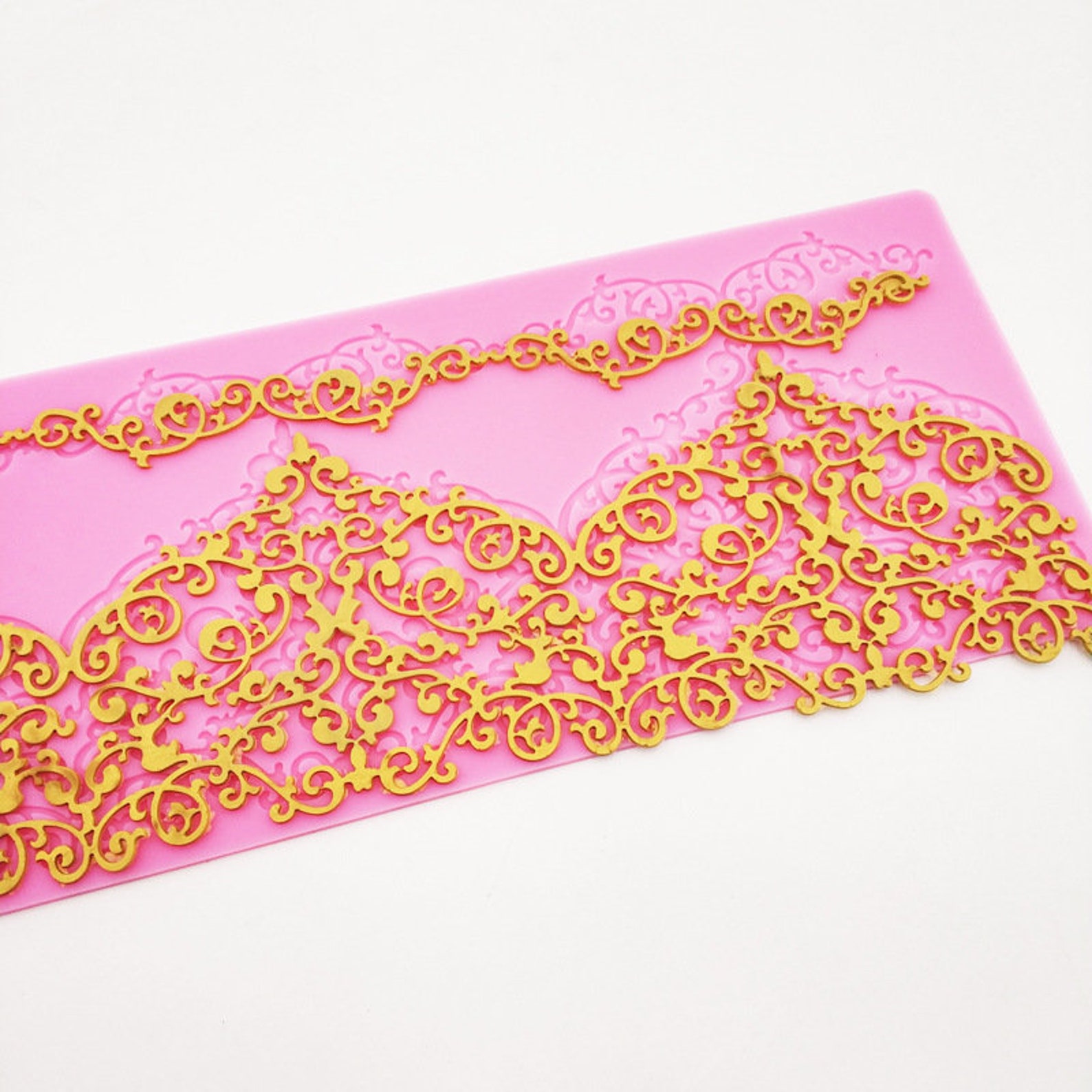 Floral Lace Silicone Fondant Cake Decor LARGE Mould Baking Mat - Etsy