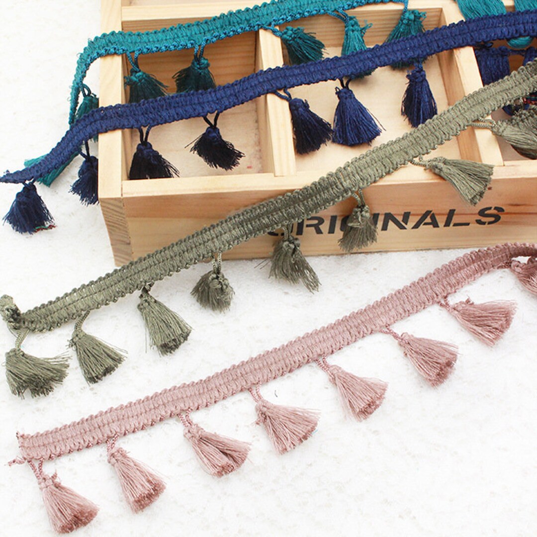 Tassel Trim Fringe Edging Upholstery Craft Sewing Cushion Curtain Scarf ...