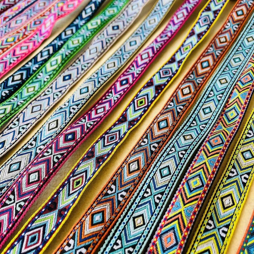 15mm Wide Ethnic Bohemian Jacquard Ribbon Trim Sewing Trimming Hat Belt ...