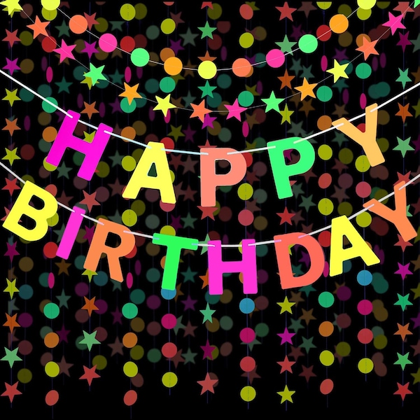 Neon Birthday Decorations - Etsy