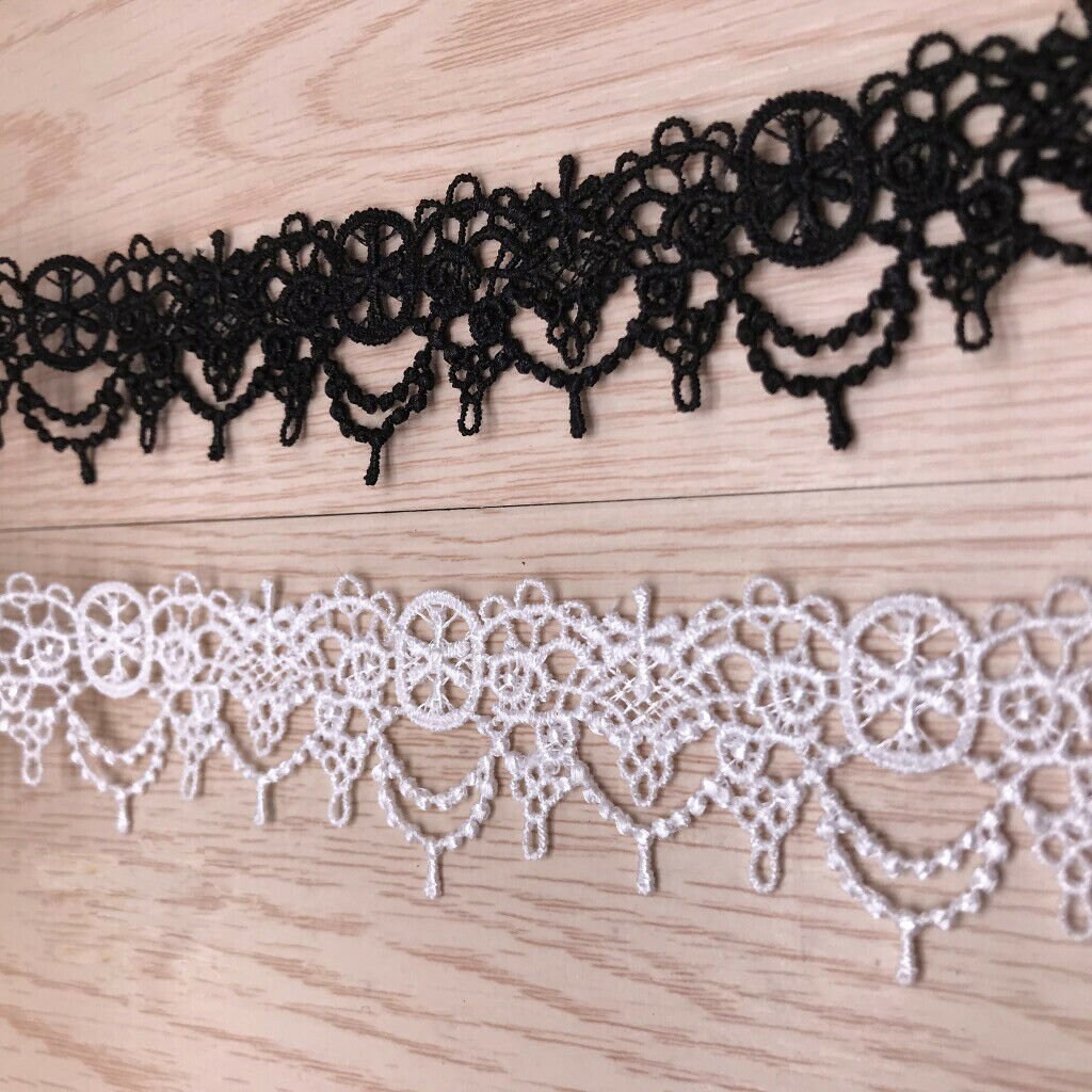 Gothic Fine Embroidered LACE TRIM Sewing Ribbon Craft Bridal Dress C1 ...