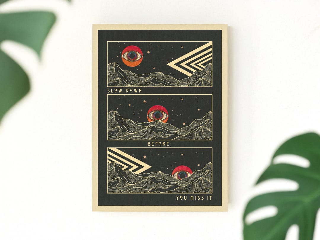 Slow Down– Psychedelic Art, Maximalist Wall Art, Sacred Geometry Print ...