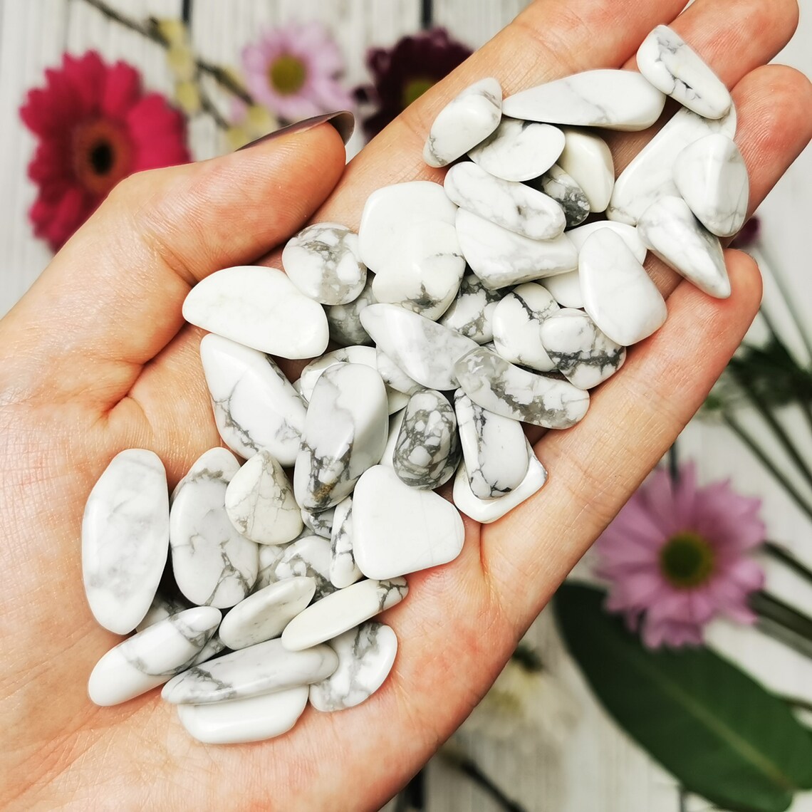 10 X Mini Howlite Crystals Tumbled White Howlite Natural - Etsy UK