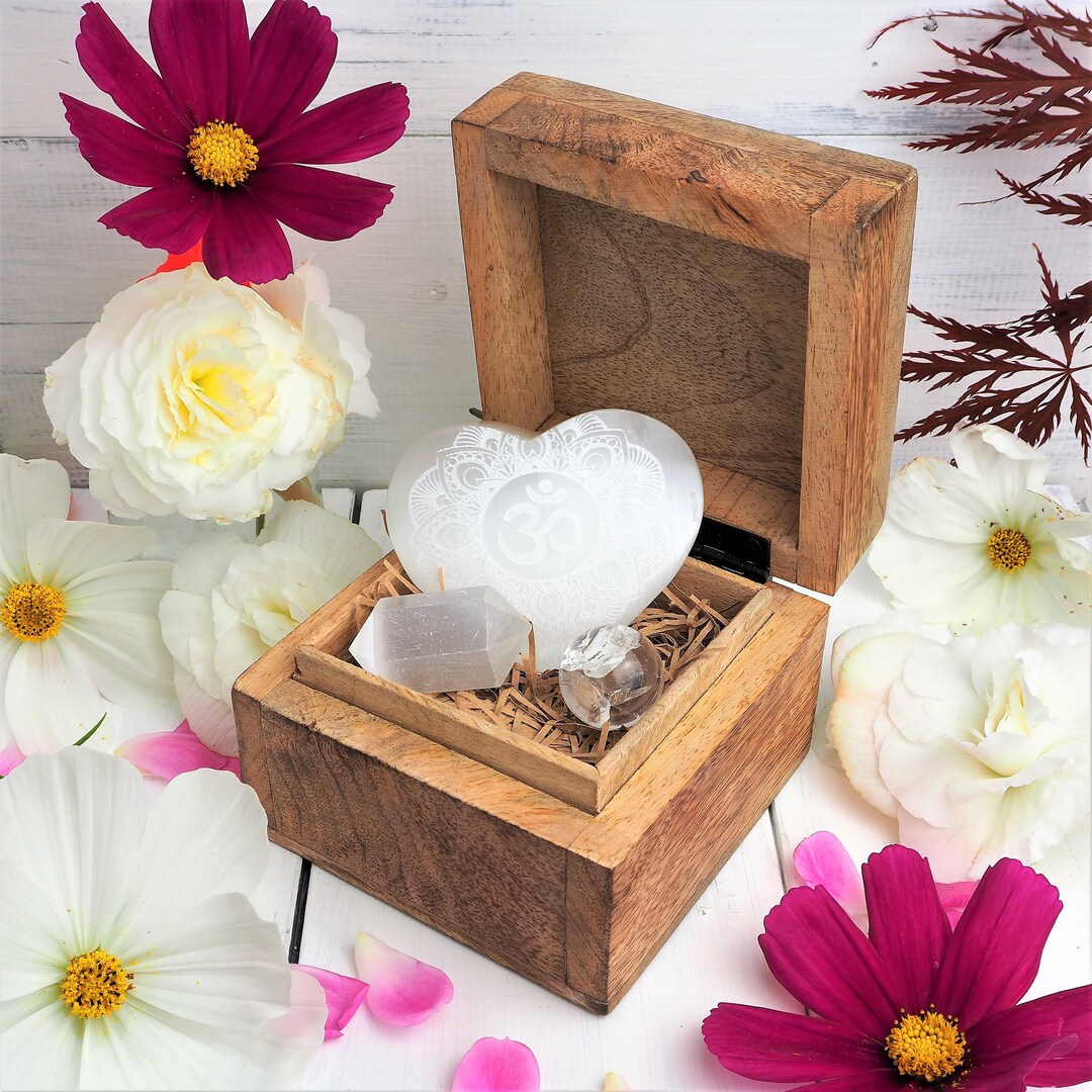The Namaste Selenite Crystal Collection Gift Box - Etsy