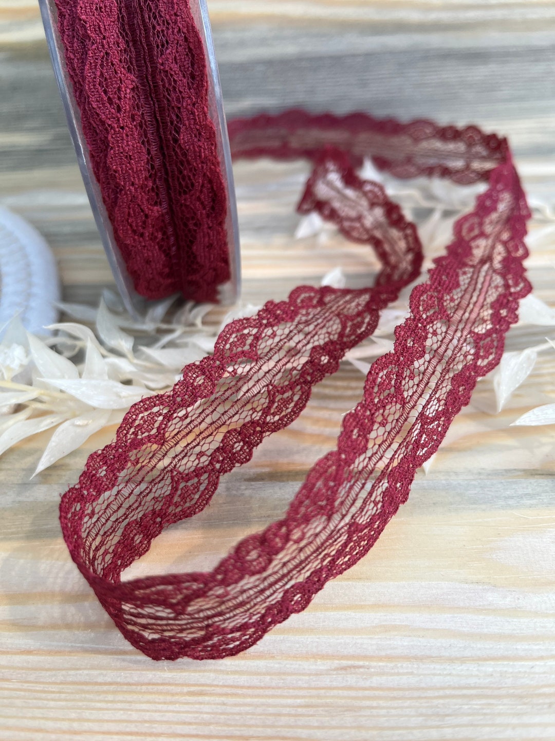 Decorative Ribbon Bordeaux Florist Ribbon Satin Ribbon Elastic Lace - Etsy