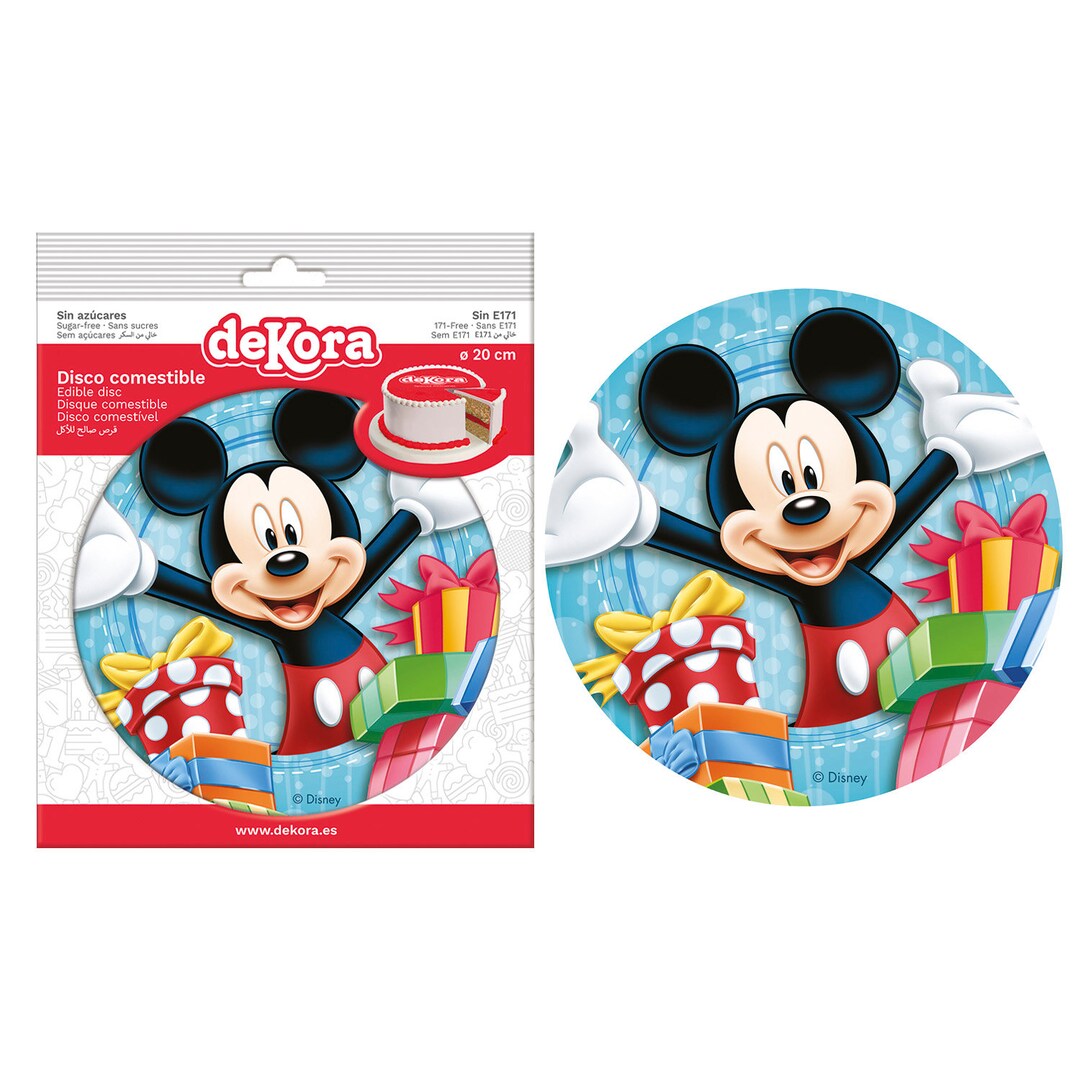 Mickey Mouse Cake Topper 20 Cm Ø Fondant Paper Without Sugar Birthday ...