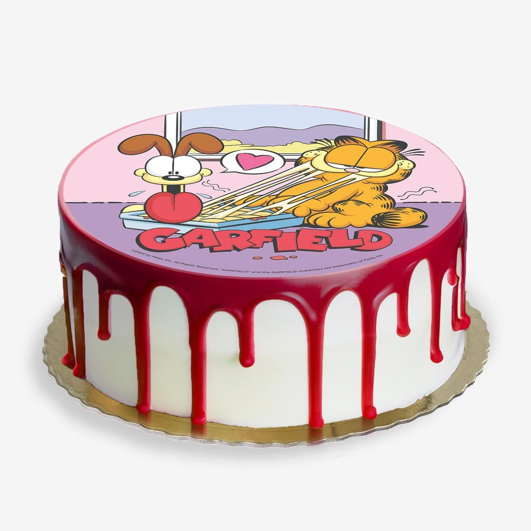 Garfield Cake Topper 20 Cm Ø Wafer Paper Birthday - Etsy