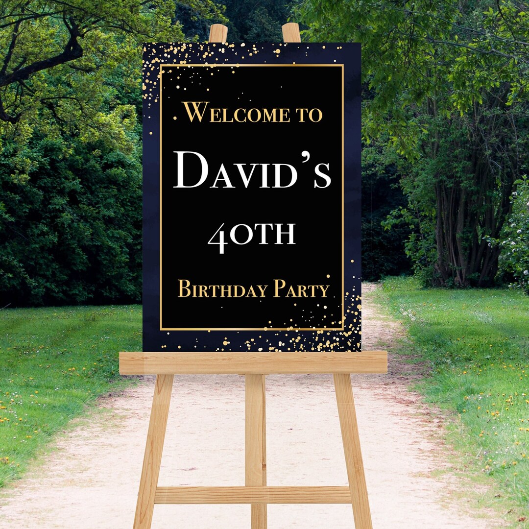 Personalised Gold Confetti Birthday Sign, Age Birthday Sign, Wedding ...