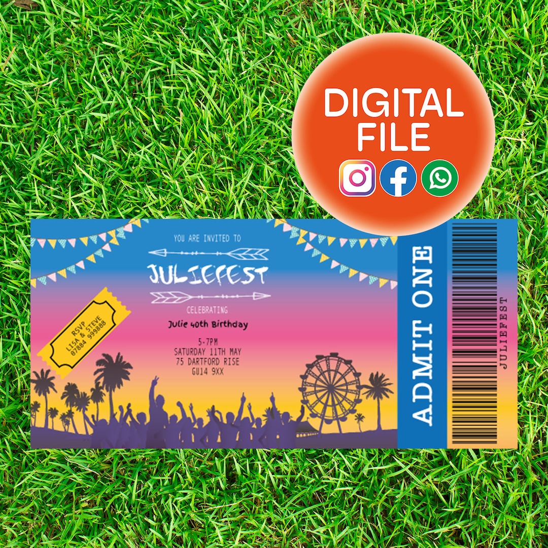 Personalised Festival Invitation Digital File - Etsy