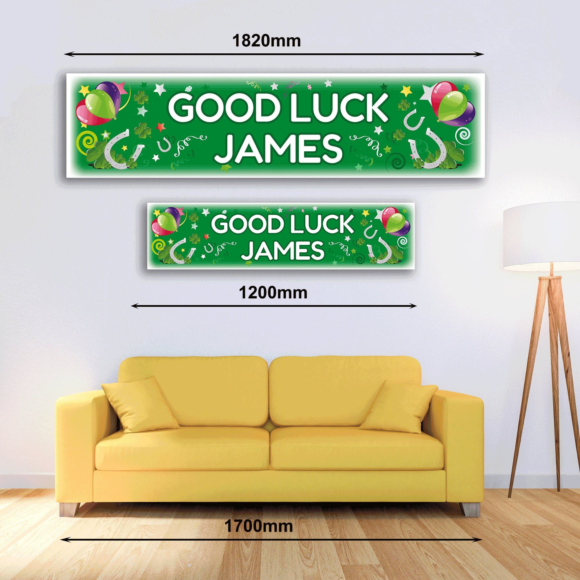 Personalised Banner Good Luck Paper or Vinyl | Etsy