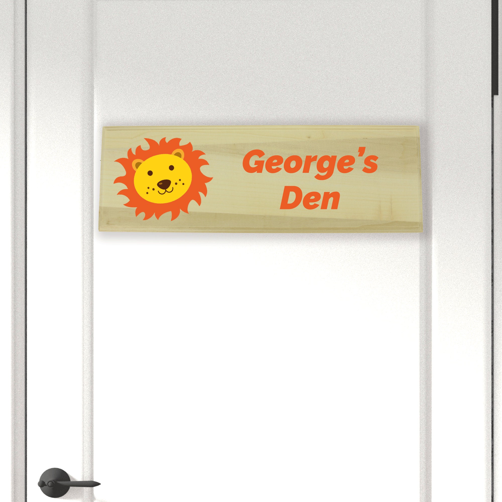 Lion Door Sign Wooden Bedroom Door Plaque - Etsy