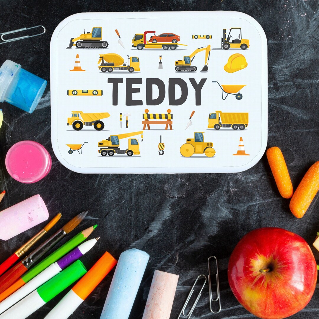 Construction Personalised Lunch Box Builder Lunch Box - Etsy