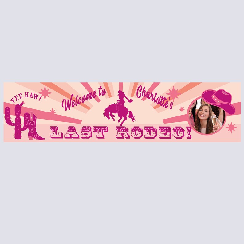 Personalised Last Rodeo Banner Hen Night Last Rodeo Banner - Paper or ...