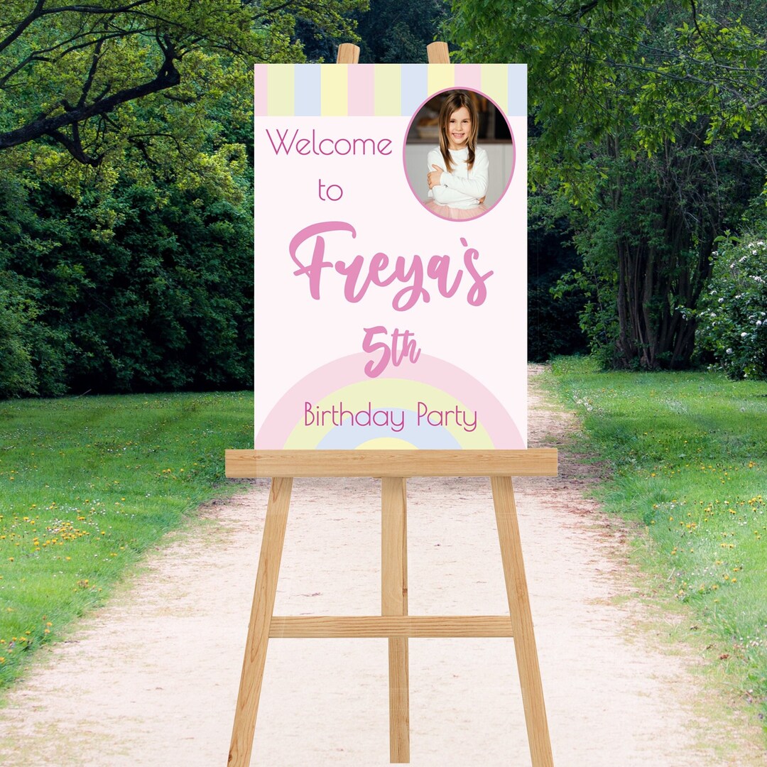 Personalised Rainbow Photo Birthday Sign Rainbow Sign Rainbow Birthday ...