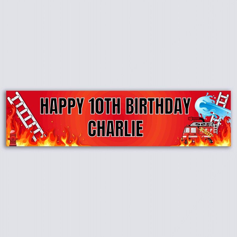 Personalised Banner Fireman Banner Paper or Vinyl - Etsy