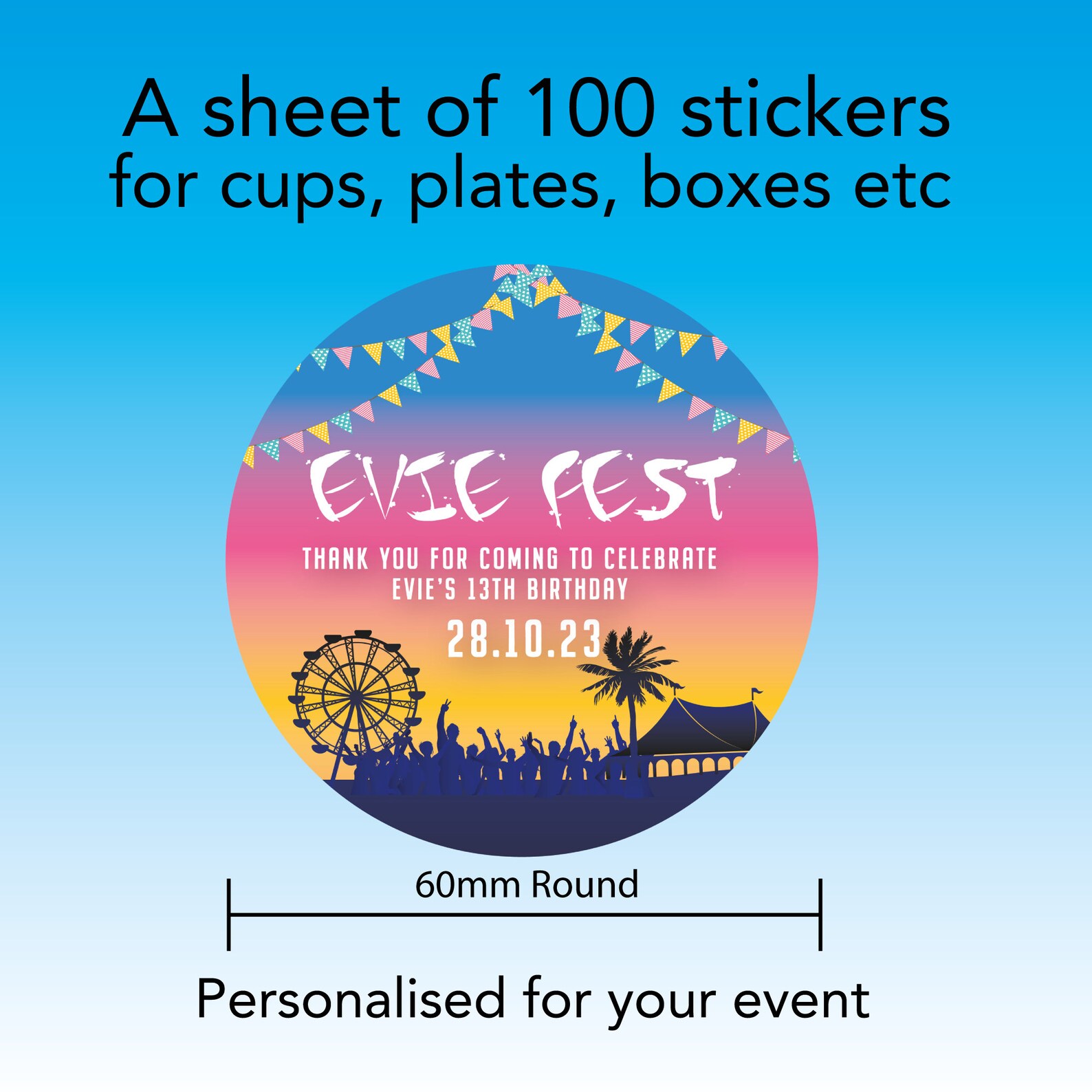 Personalised Festival Stickers, Festival Stickers, Music Festival ...