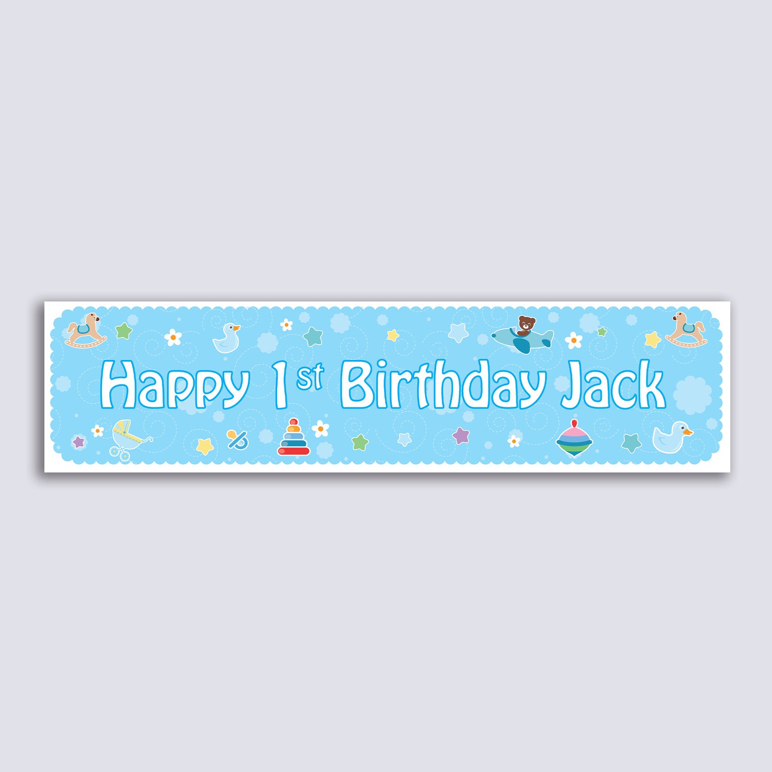 Personalised Banner - 1st Birthday Boy - Paper or Vinyl - Etsy