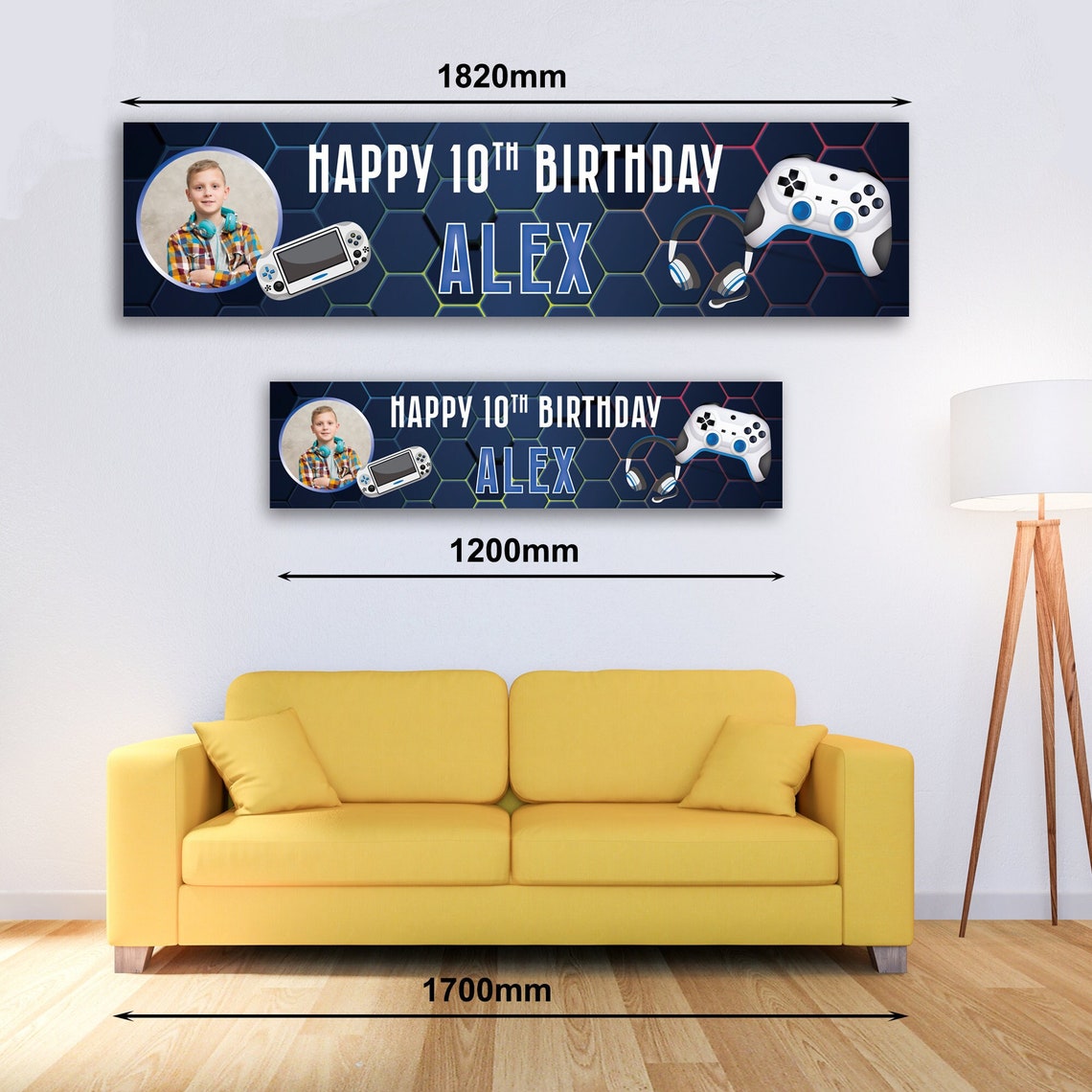 Personalised Gamer Banner - Paper or Vinyl Personalised Gaming Banner ...