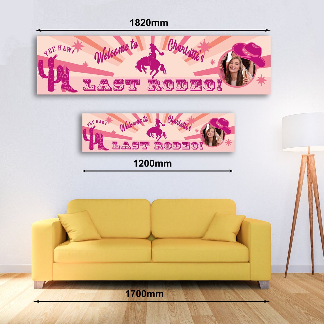 Personalised Last Rodeo Banner Hen Night Last Rodeo Banner Paper or ...