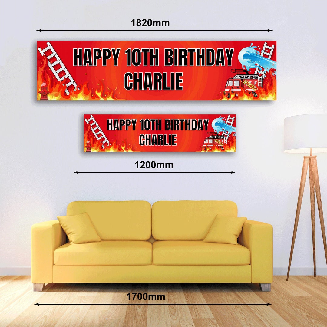 Personalised Banner Fireman Banner Paper or Vinyl - Etsy