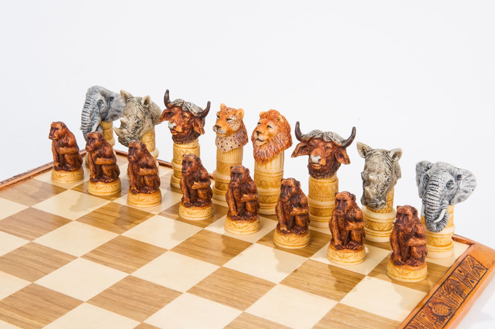 African Animal Chess Set Big 5 Busts | Etsy