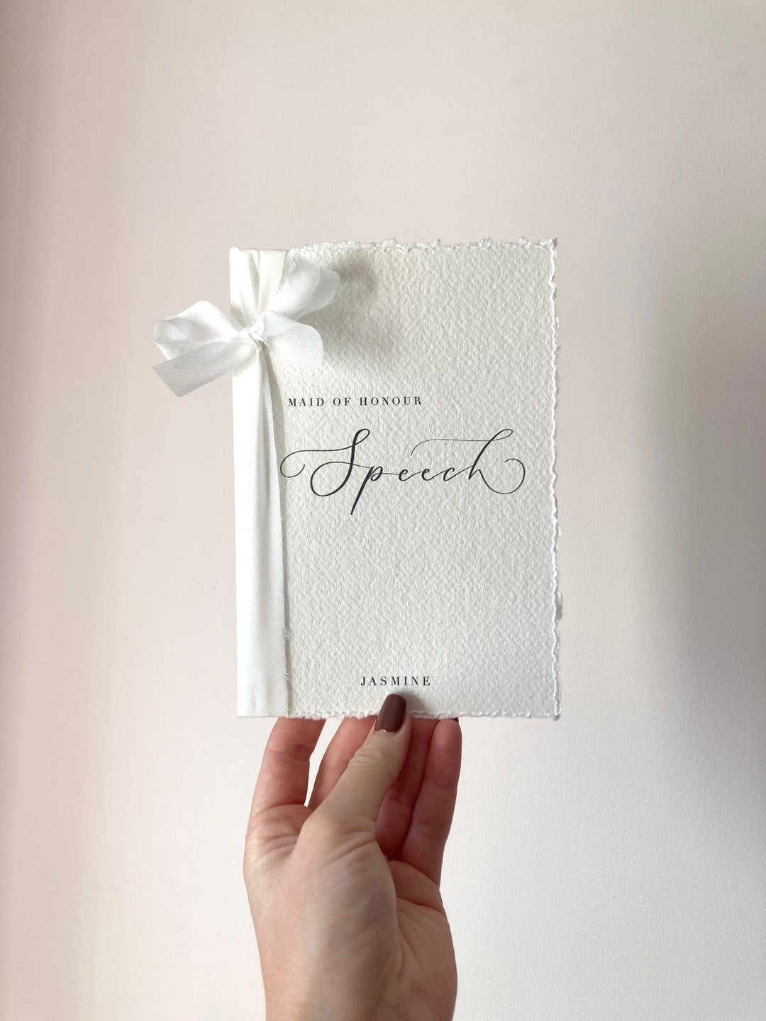 Cotton Paper Wedding Speech Books With Silk Ribbon / Personalised ...