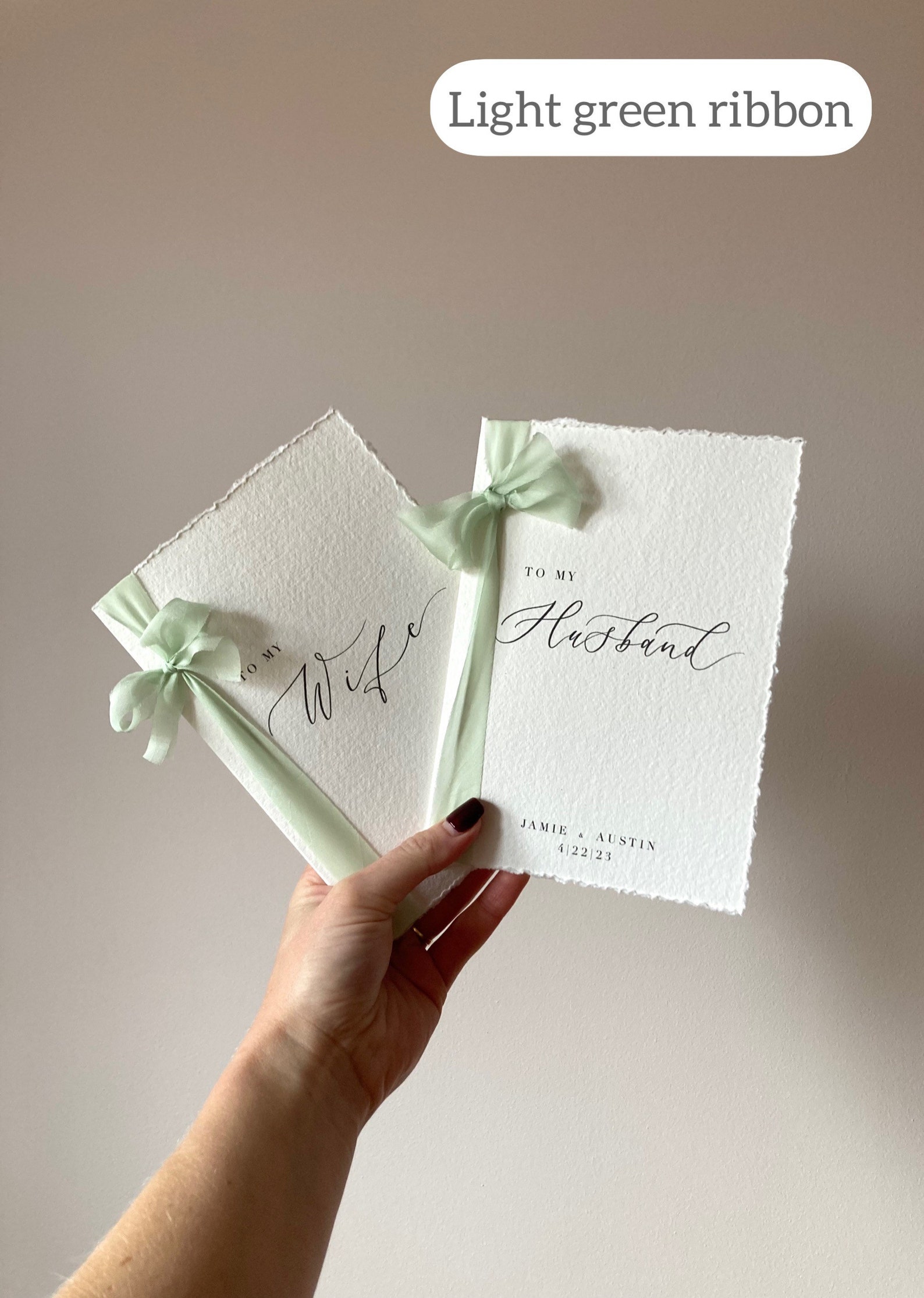 Cotton Paper Vow Books With Silk Ribbon - Etsy UK