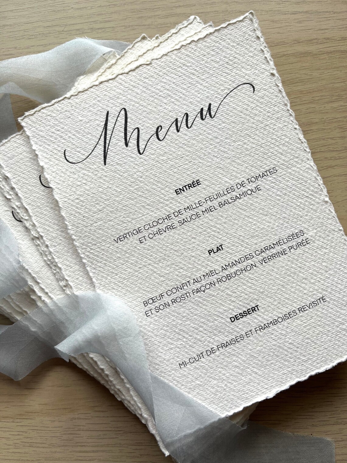 Bespoke Wedding Menu | Cotton Paper Wedding Menu | Handmade Wedding ...