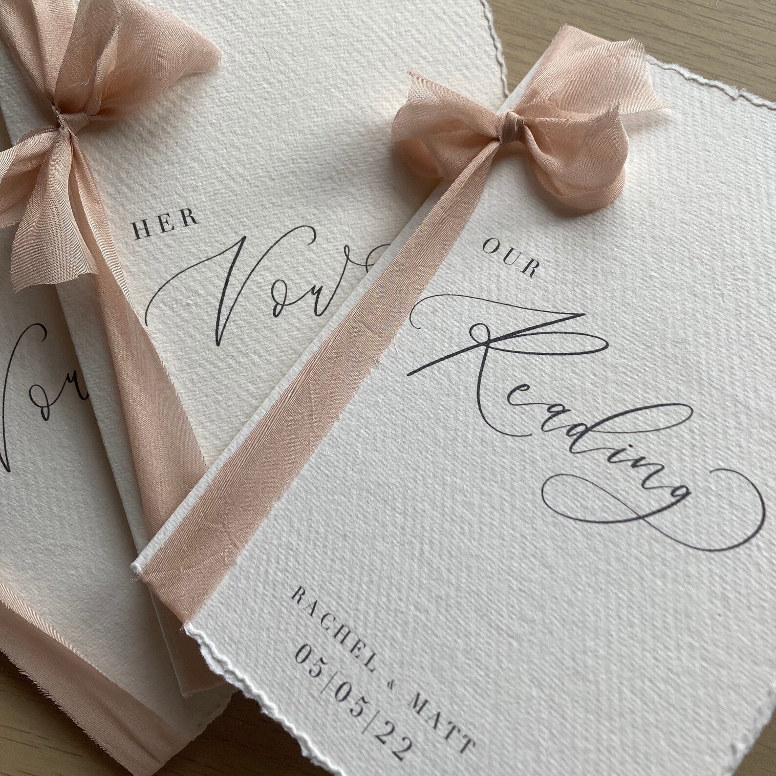 Cotton Paper Wedding Reading Books With Silk Ribbon - Etsy UK