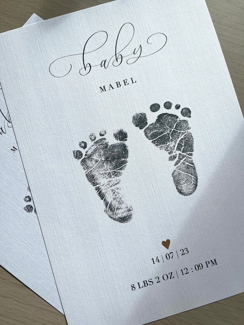 Baby Feet New Born Print | Baby Foot Print Personalised Name Date ...
