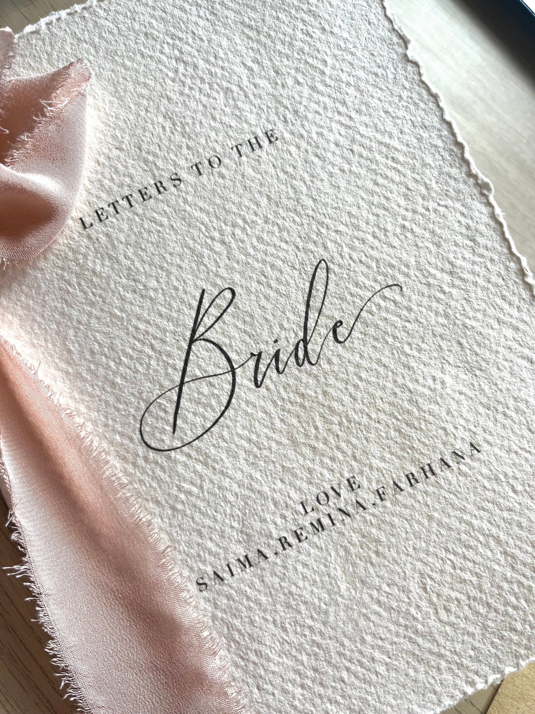 Cotton Paper Letters to the Bride Gift / Letter to the Bride Card ...
