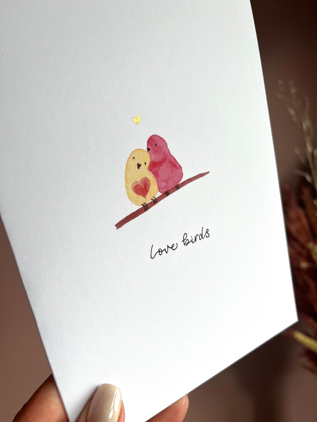 Love Birds Card / Cute Anniversary Card / Simple Anniversary Card ...