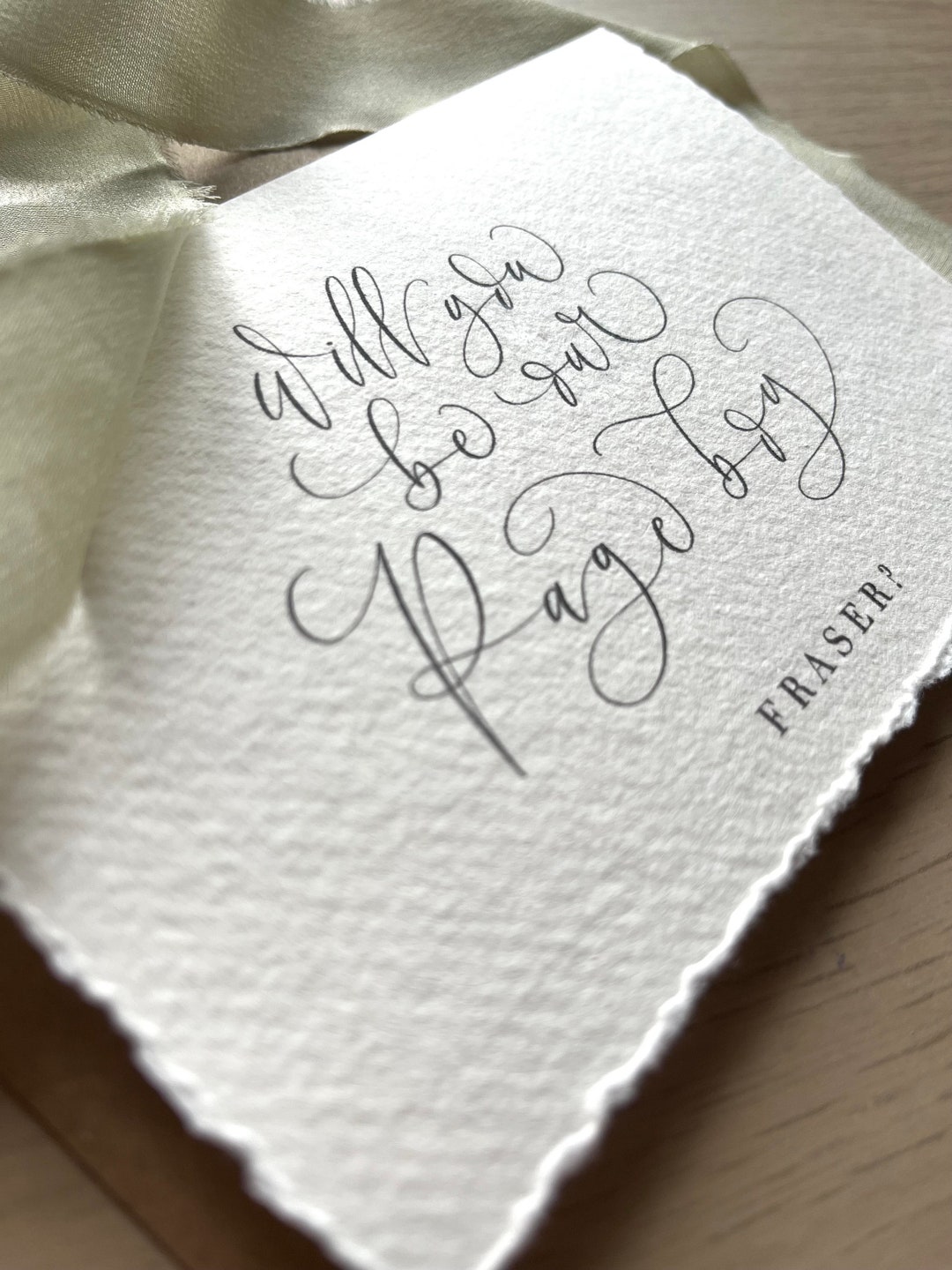 Cotton Paper Page Boy Proposal Card Will You Be Our Page Boy Card Page ...