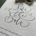 Cotton Paper Save the Date | Handmade Paper Save the Date | Sage Ribbon ...