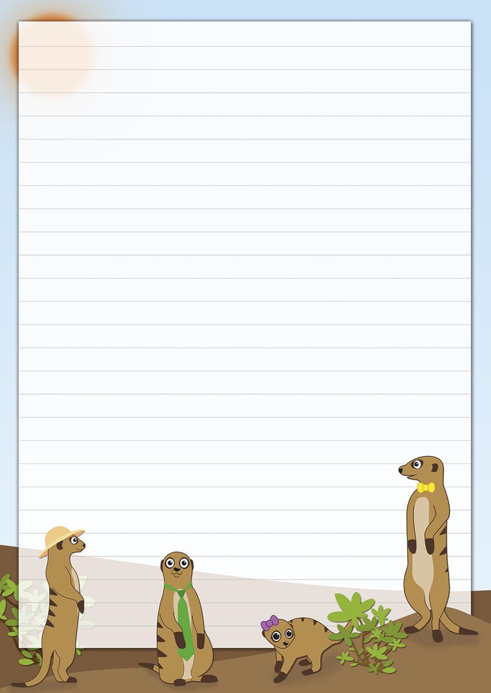 Writing Pad A4 Funny Meerkats 25 Sheets Pad With Lines Lined Animals ...
