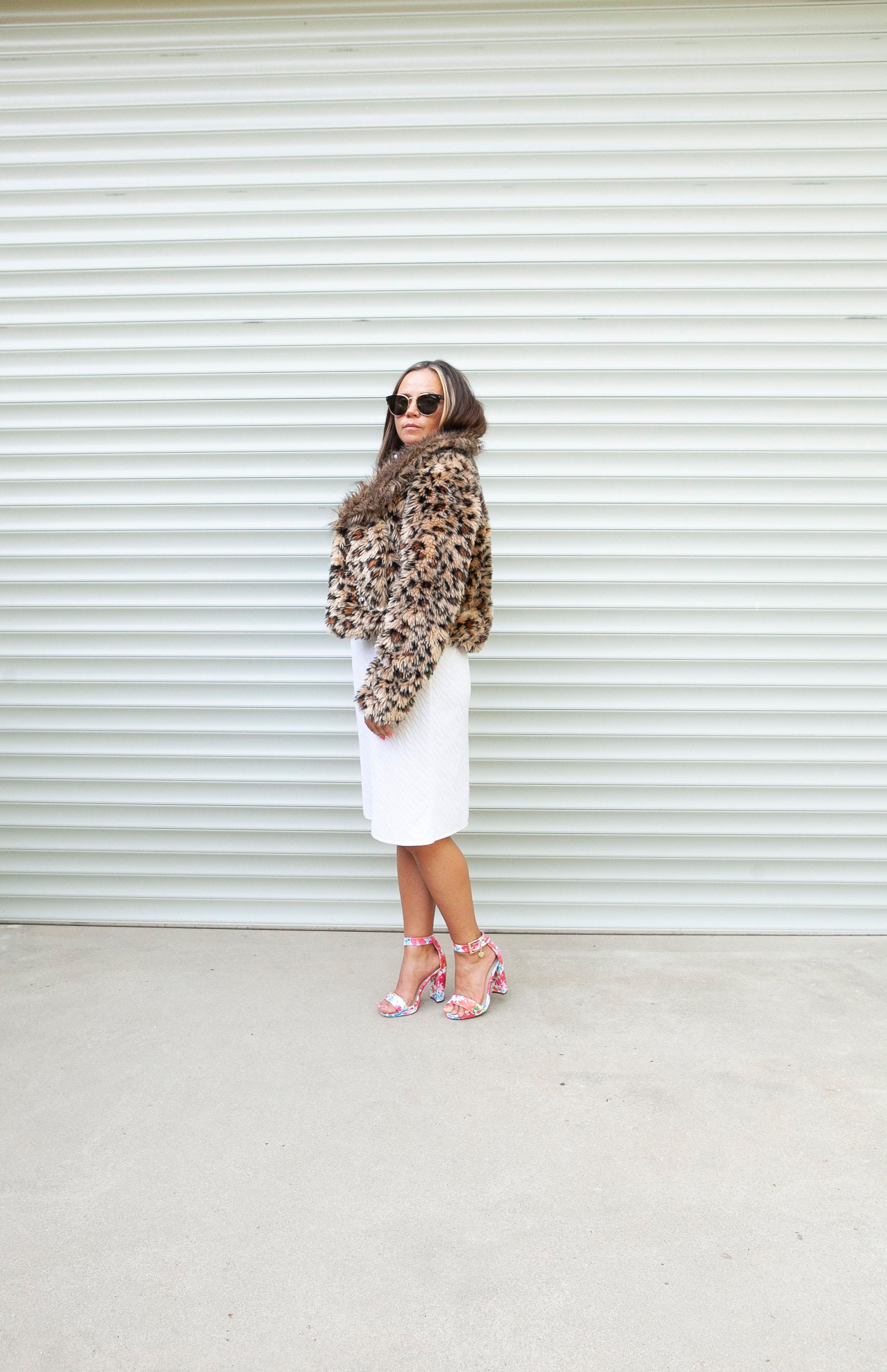 Vintage Faux Fur Jacket Size L With Big Fluffy Collar and Side - Etsy