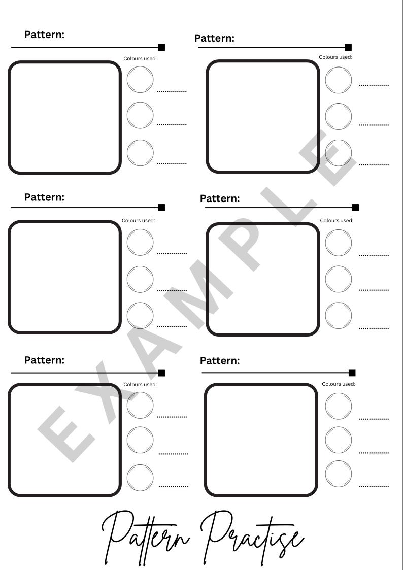 Colouring Pattern Practise Digital Printable - Etsy