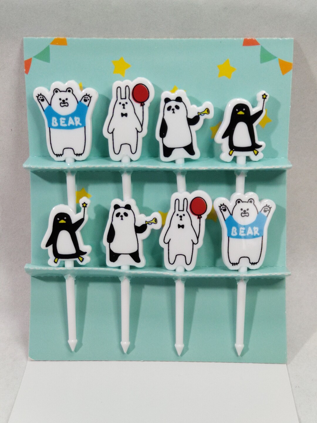 Cute Rabbit Panda Penguin Meal Pick Set of 8 - Etsy