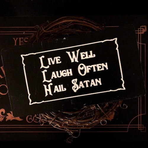 Hail Satan Wood Sign Goth Home Decor Witchcraft Occult - Etsy