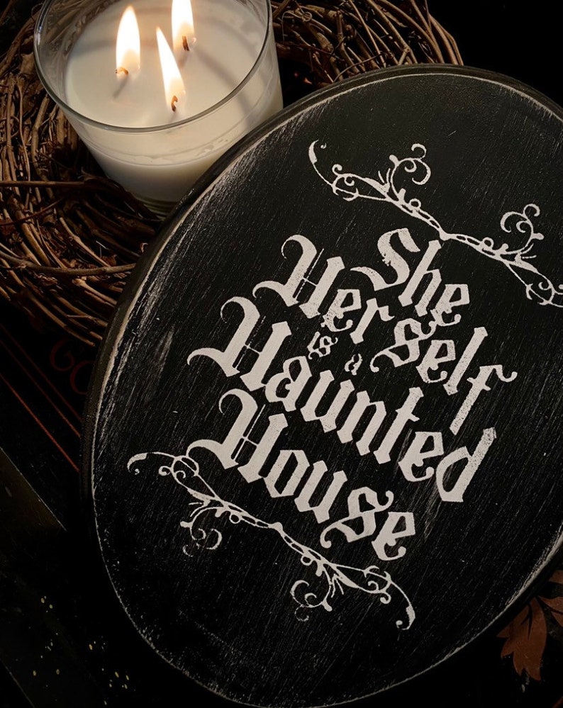 Haunted House Plaque Witchcraft Gothic Witch Spooky | Etsy
