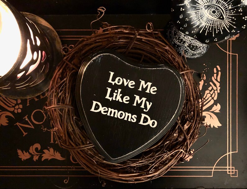 Love Me Like My Demons Do Spooky Halloween Goth Dark Art | Etsy