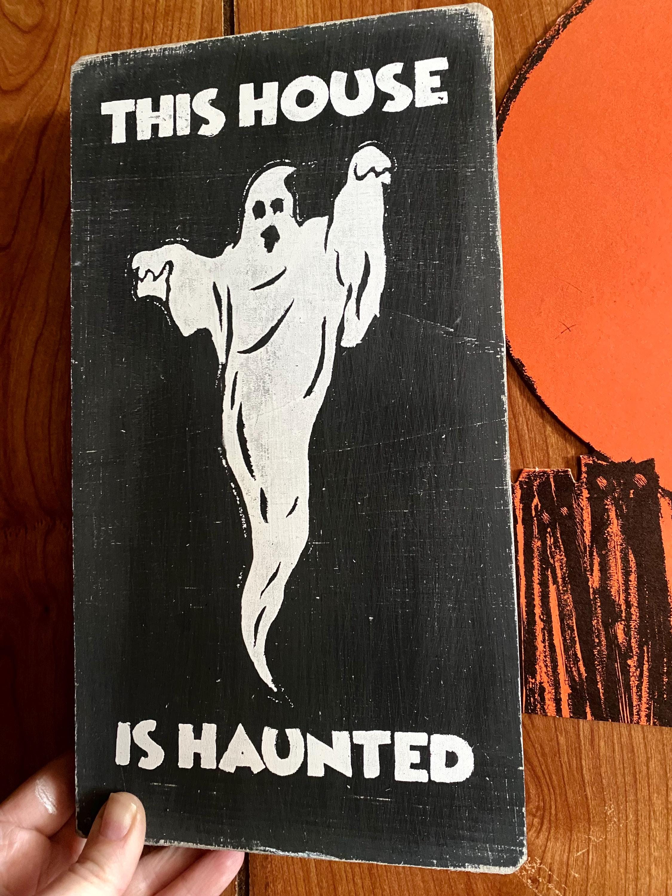 This House is Haunted Wood Sign, Halloween Goth Decor - Etsy
