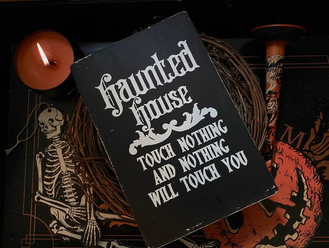 Haunted House Wood Sign, Goth Wall Decor - Etsy