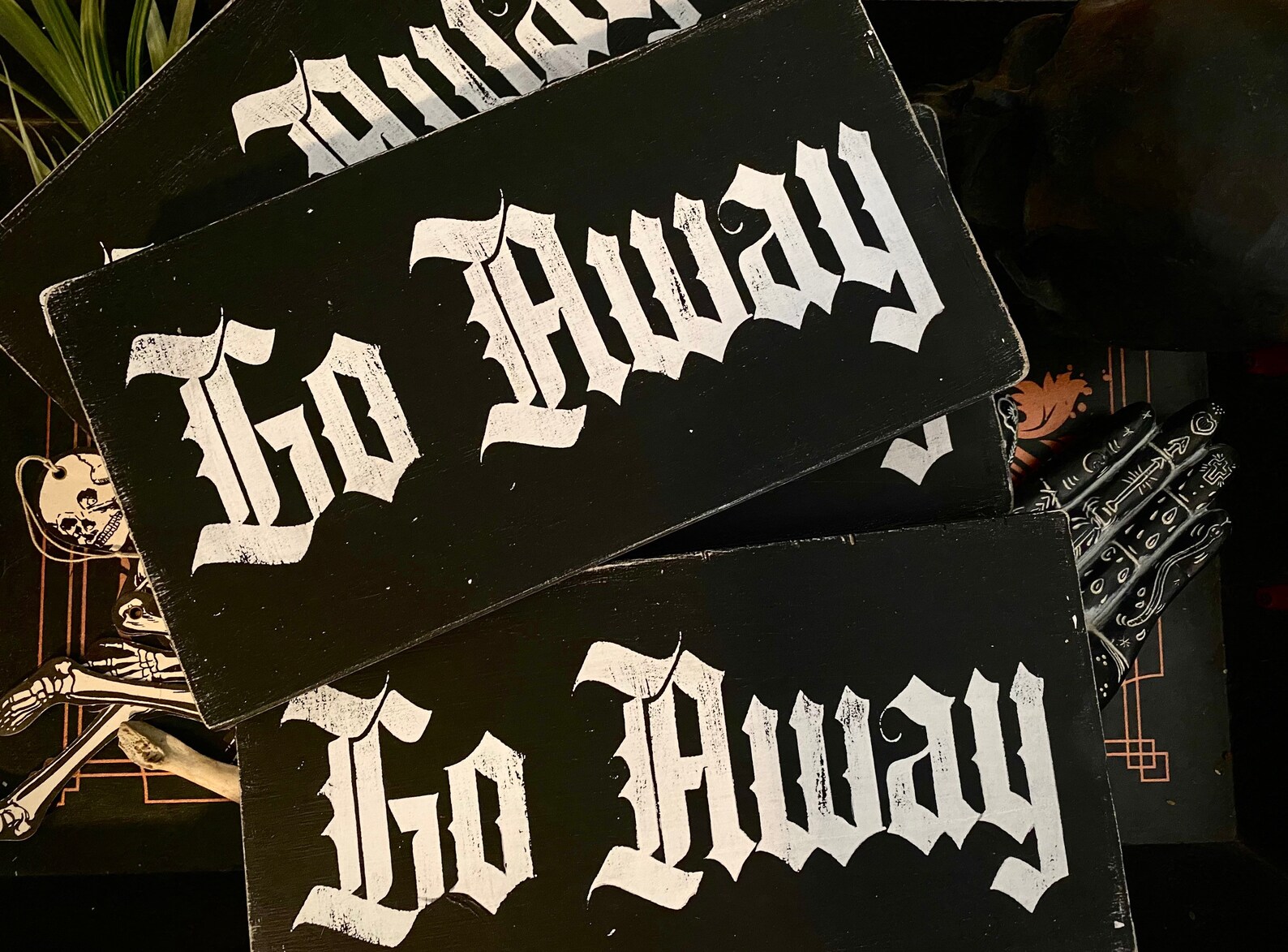 Go Away Sign Unwelcome Plaque Weird Art Witch Decor | Etsy