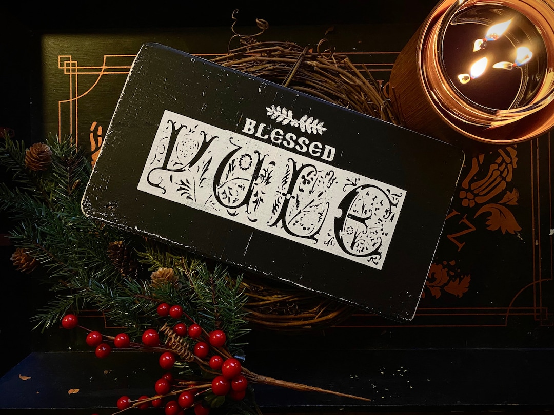 Yule Sign, Holiday Decor, Witch, Pagan, Winter Solstice, Christmas ...